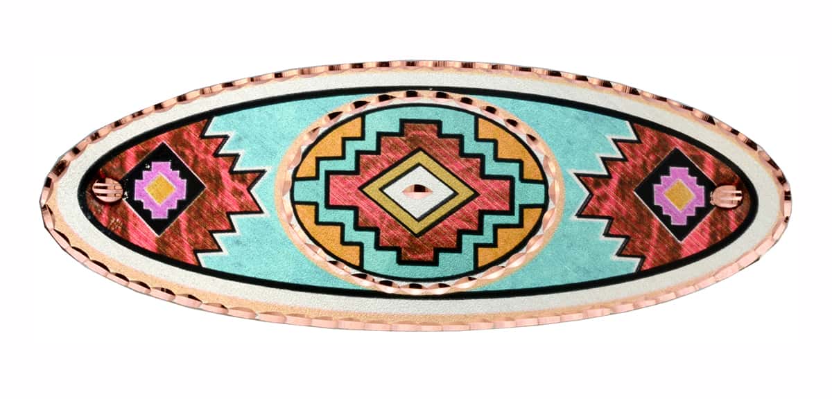 Colorful Native American Hair Clip, Native Jewelry Copper Barrette