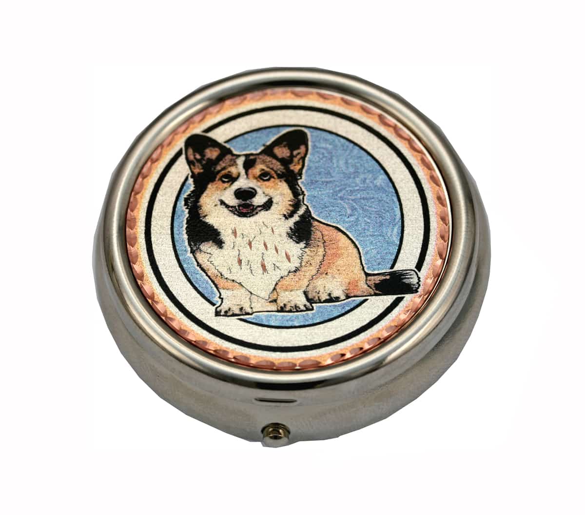 Dog Cardigan Welsh Corgis Pill Boxes, Elegant Copper Gifts