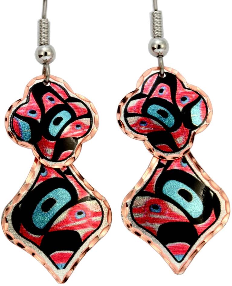 Round Alaska Native Eagle Earrings, Native Eagle Earrings