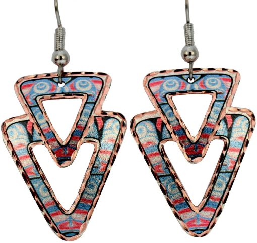 Round Alaska Native Eagle Earrings, Native Eagle Earrings