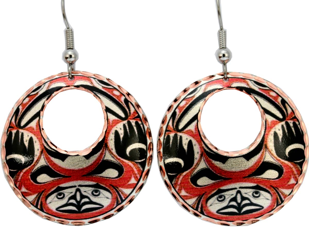 Dangle Alaska Native Totem Earrings, Unique Alaska Jewelry