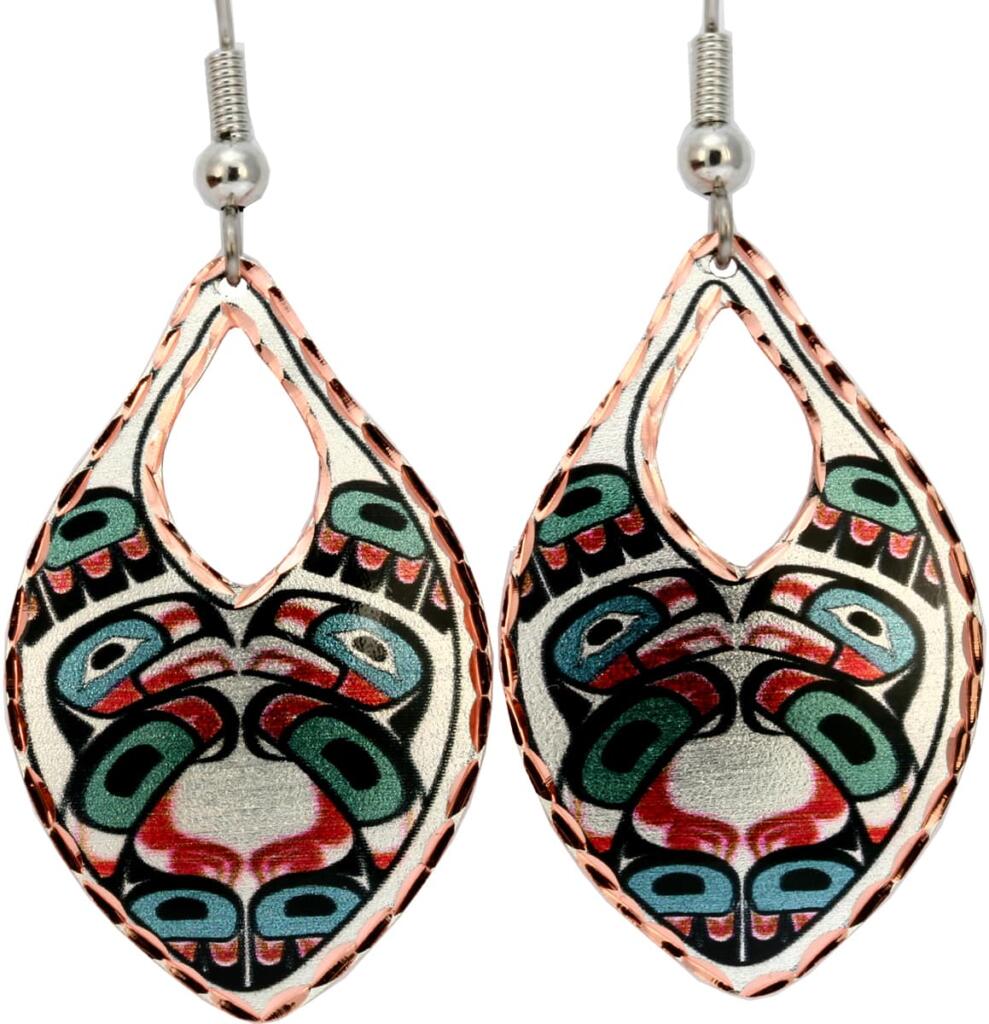 Dangle Alaska Native Beaver Earrings, Alaska Beaver Earrings