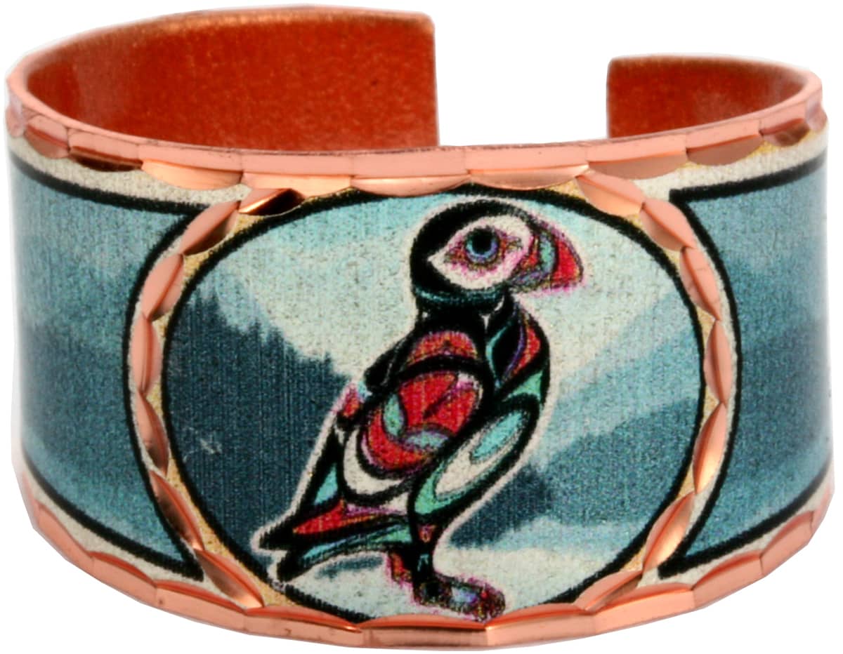 Puffin Bracelets, Alaska Wildlife Jewelry, Native Puffin Bracelet
