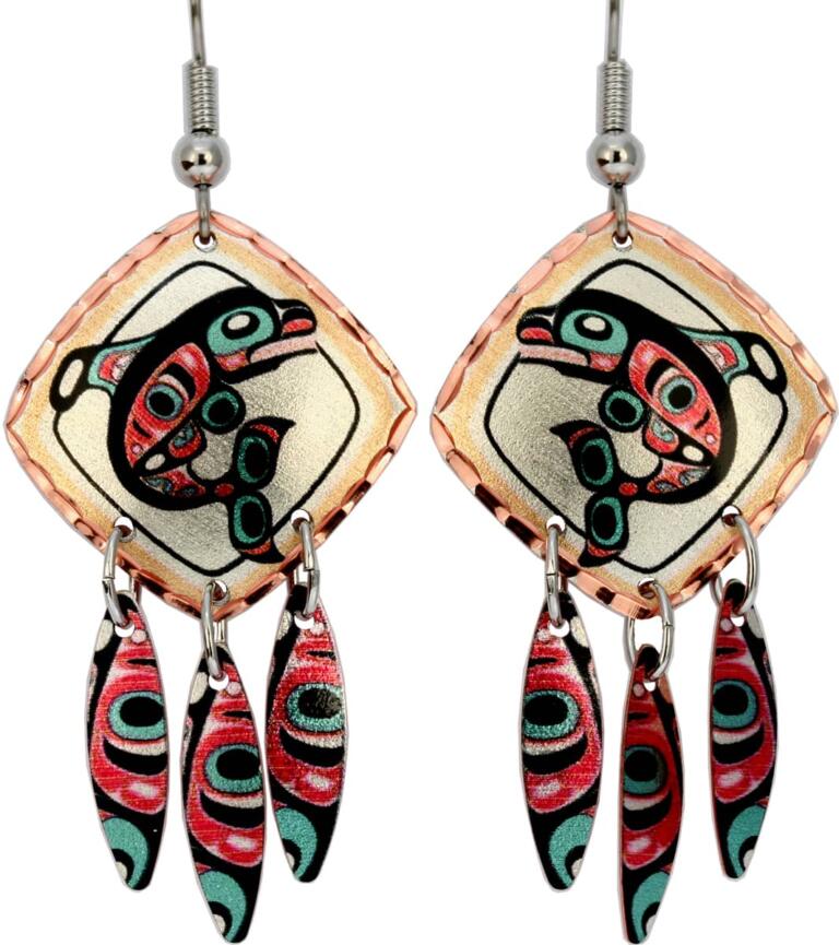 Teardrop Alaska Native Eagle Earrings, Wholesale Alaska Jewelry