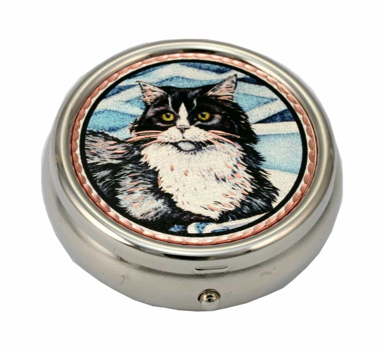 Cute Cat Pill Box, Wholesale Copper Handmade Cat Lovers Gifts