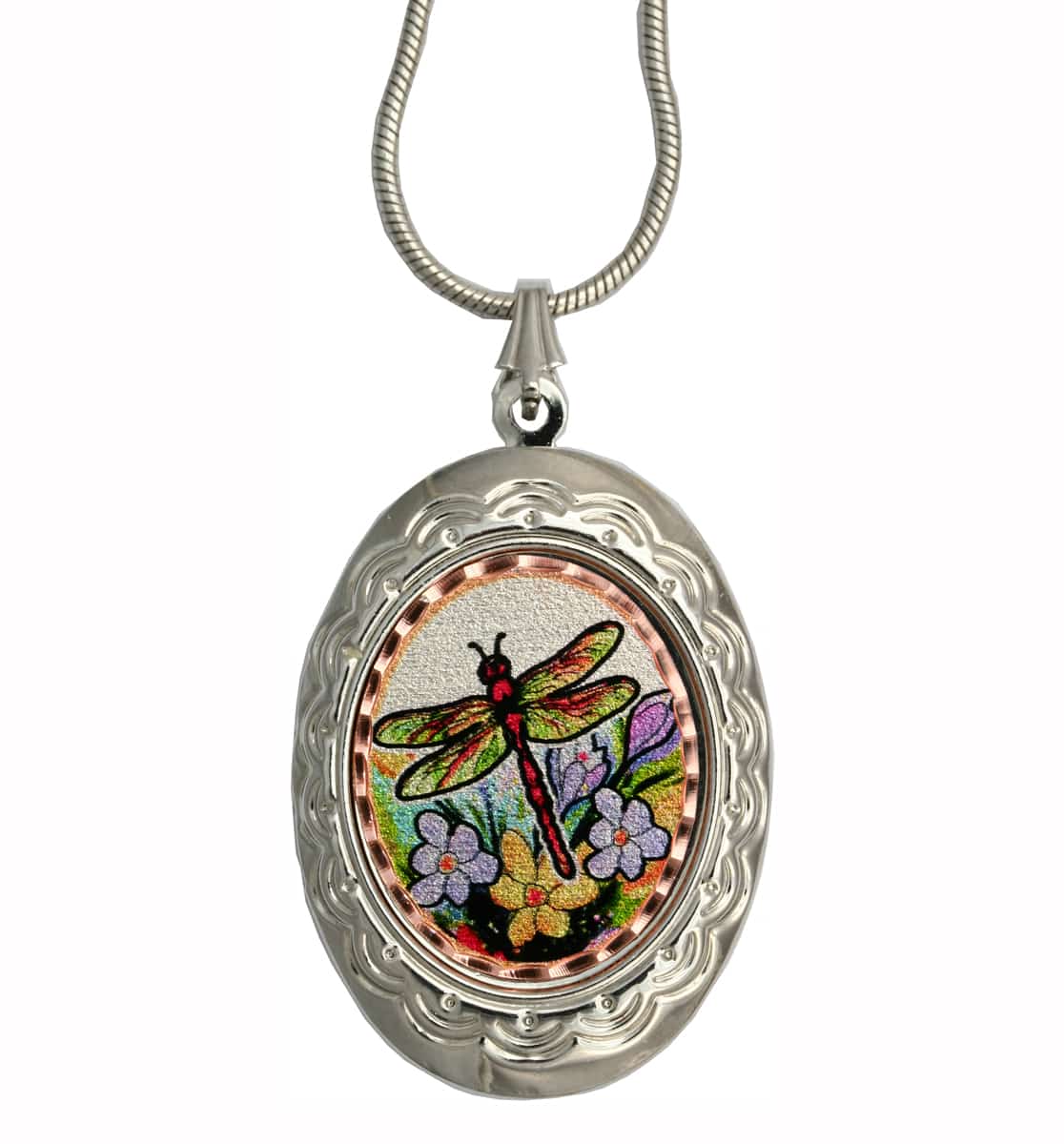Dragonfly Jewelry Lockets, Silver Tone Dragonfly Locket Necklace