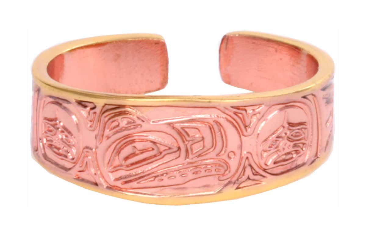 Embossed Eagle Ring, Unique Wholesale Copper Eagle Rings