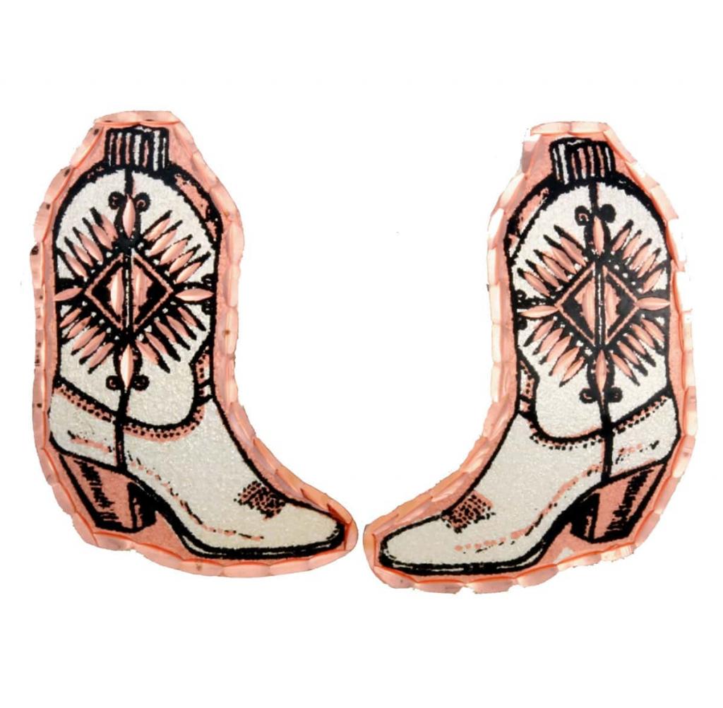 Art Deco Copper Stud Earrings, Women's Handmade Stud Earrings