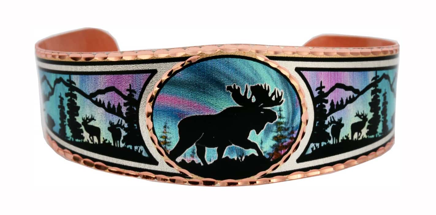 Moose Bracelet, Alaska Jewelry Northern Lights Moose Bracelets