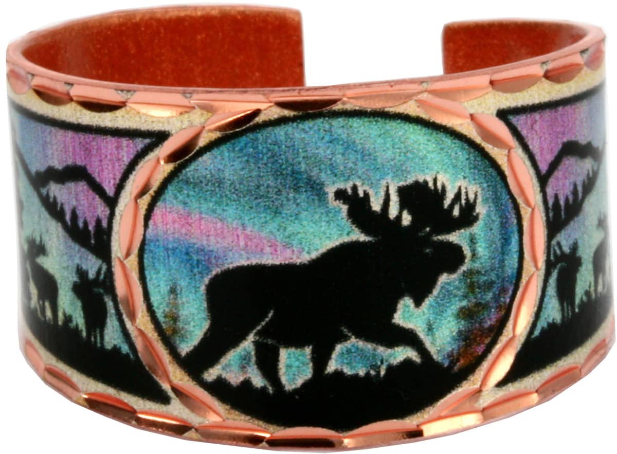 Alaska Northern Lights Moose Rings, Colorful Moose Rings