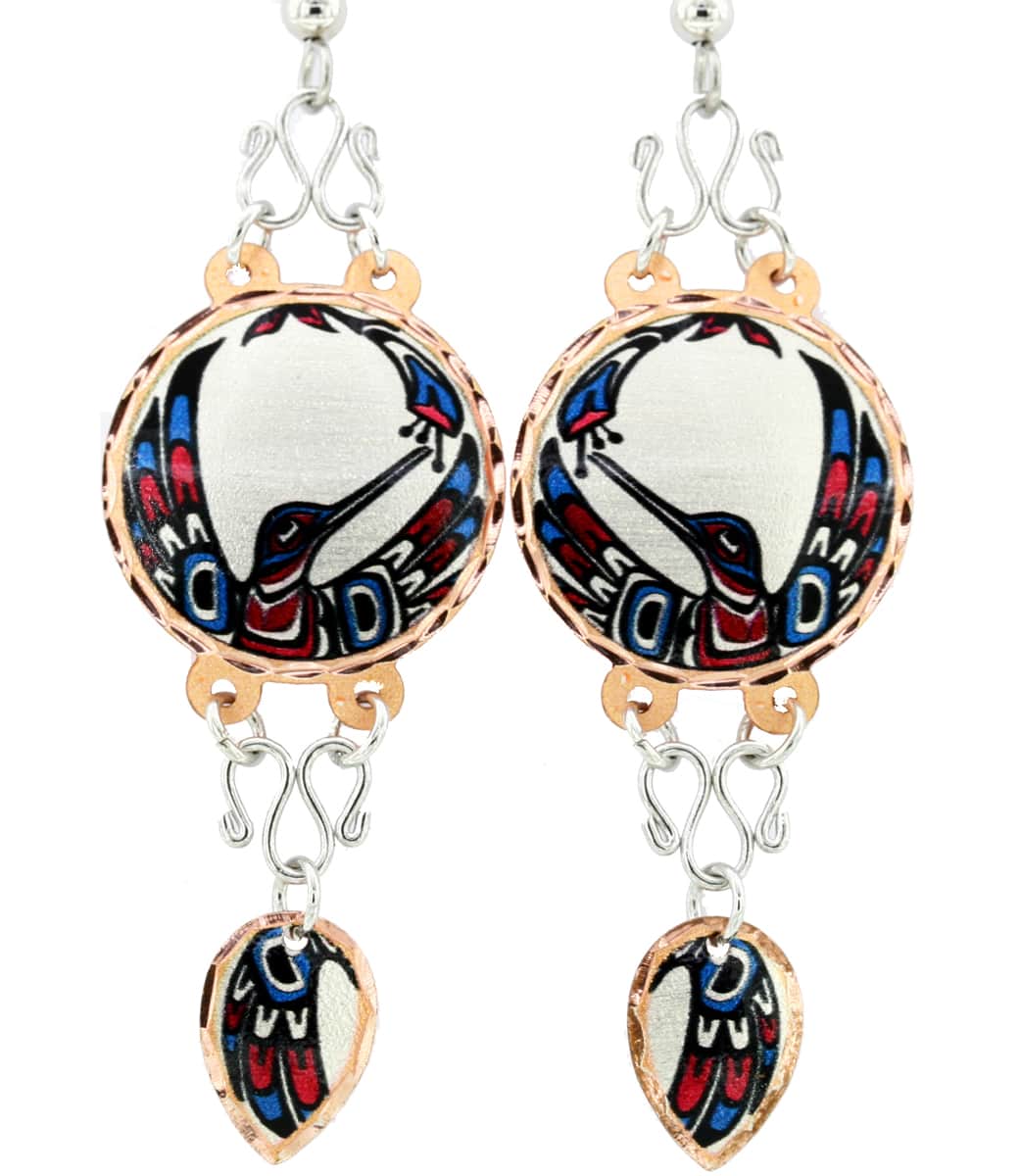 Dangle SW Native Wire Earrings, Native American Colorful Wire Earrings