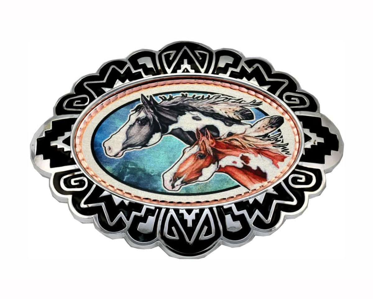 Painted Pony Western Belt Buckle, Wholesale Cowboy Buckles