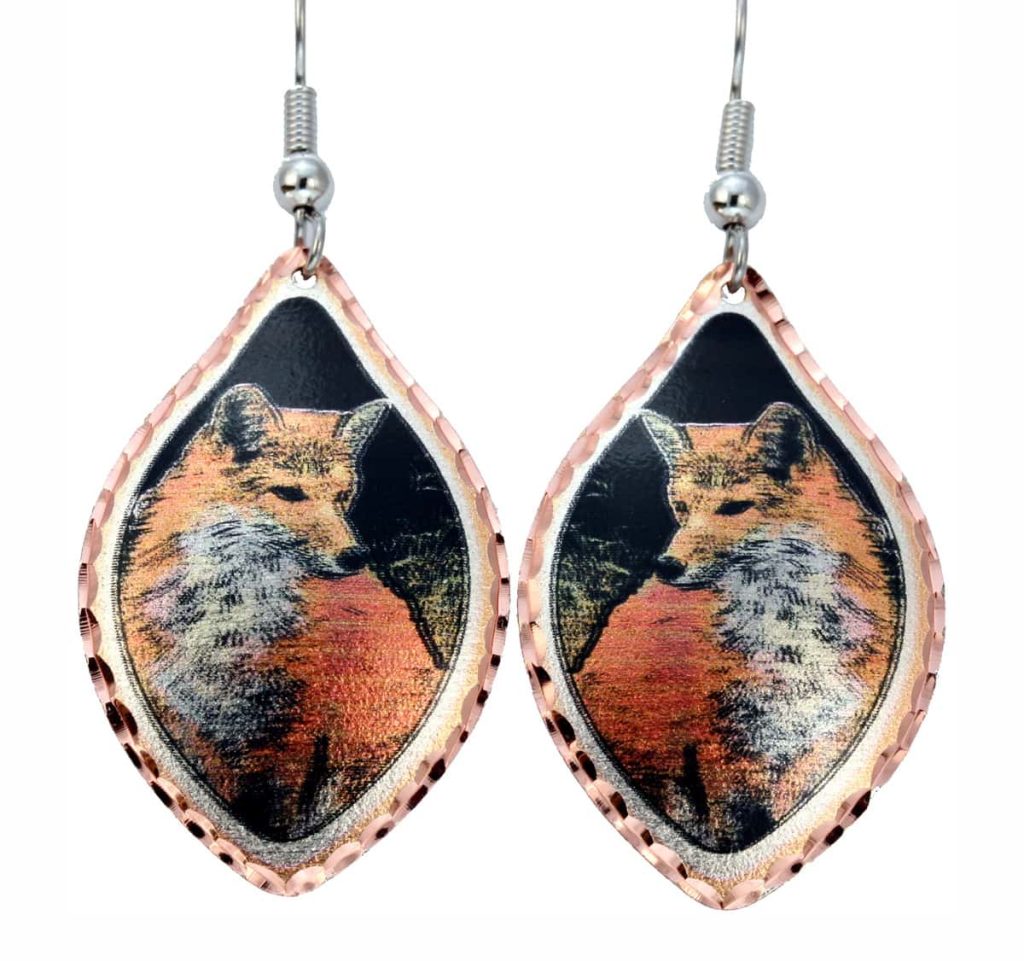 Red Fox Earrings, Shop Copper Red Fox Jewelry Earrings