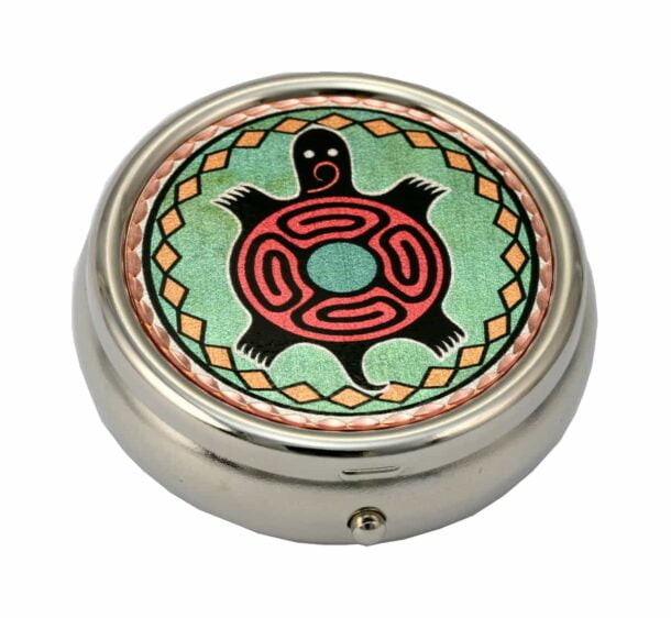 Native Turtle Pill Box, Handmade Turtle Copper Gifts Wholesale