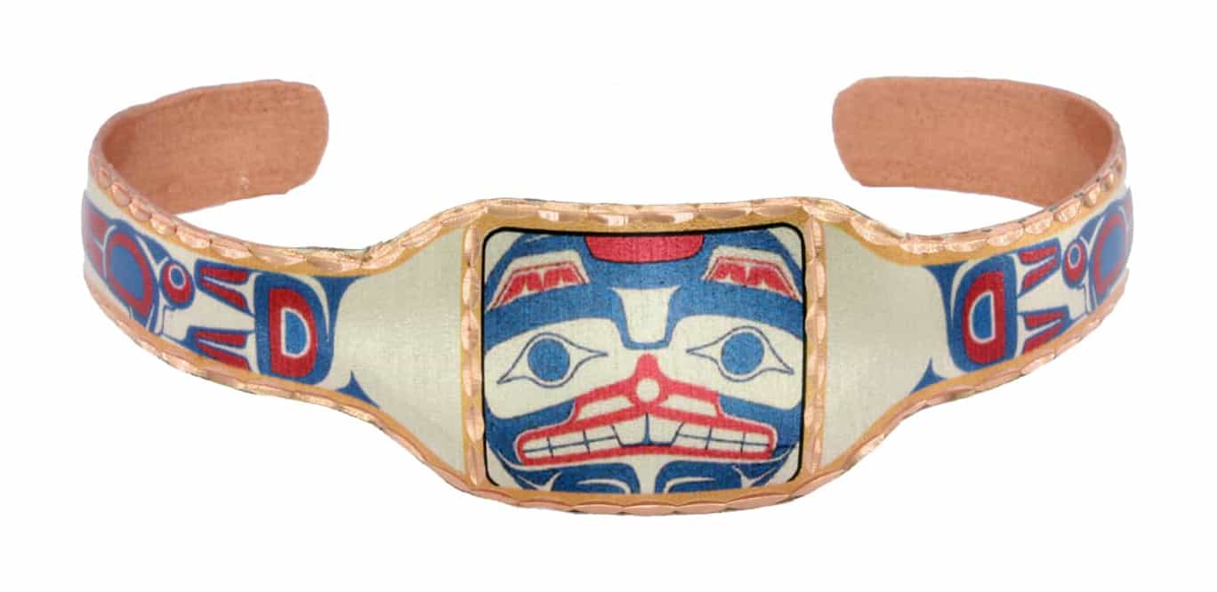 Alaska Native Bear Bracelet, Native Alaska Copper Jewelry