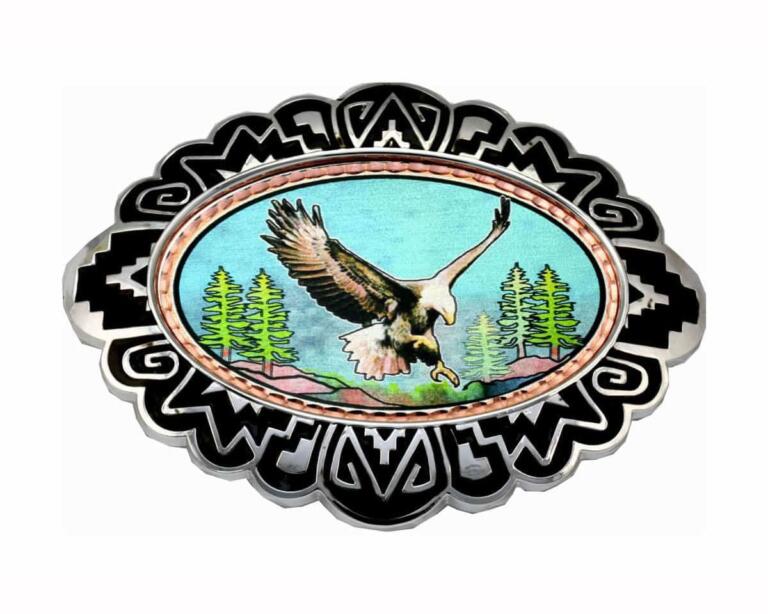 Red-Tailed Hawk Western Belt Buckle, Men's Cowboy Belt Buckles