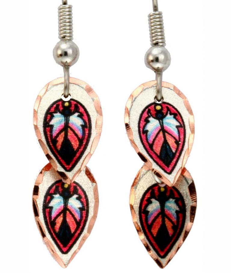 Teardrop Feather Art Dangle Earrings, Feather Jewelry Earrings