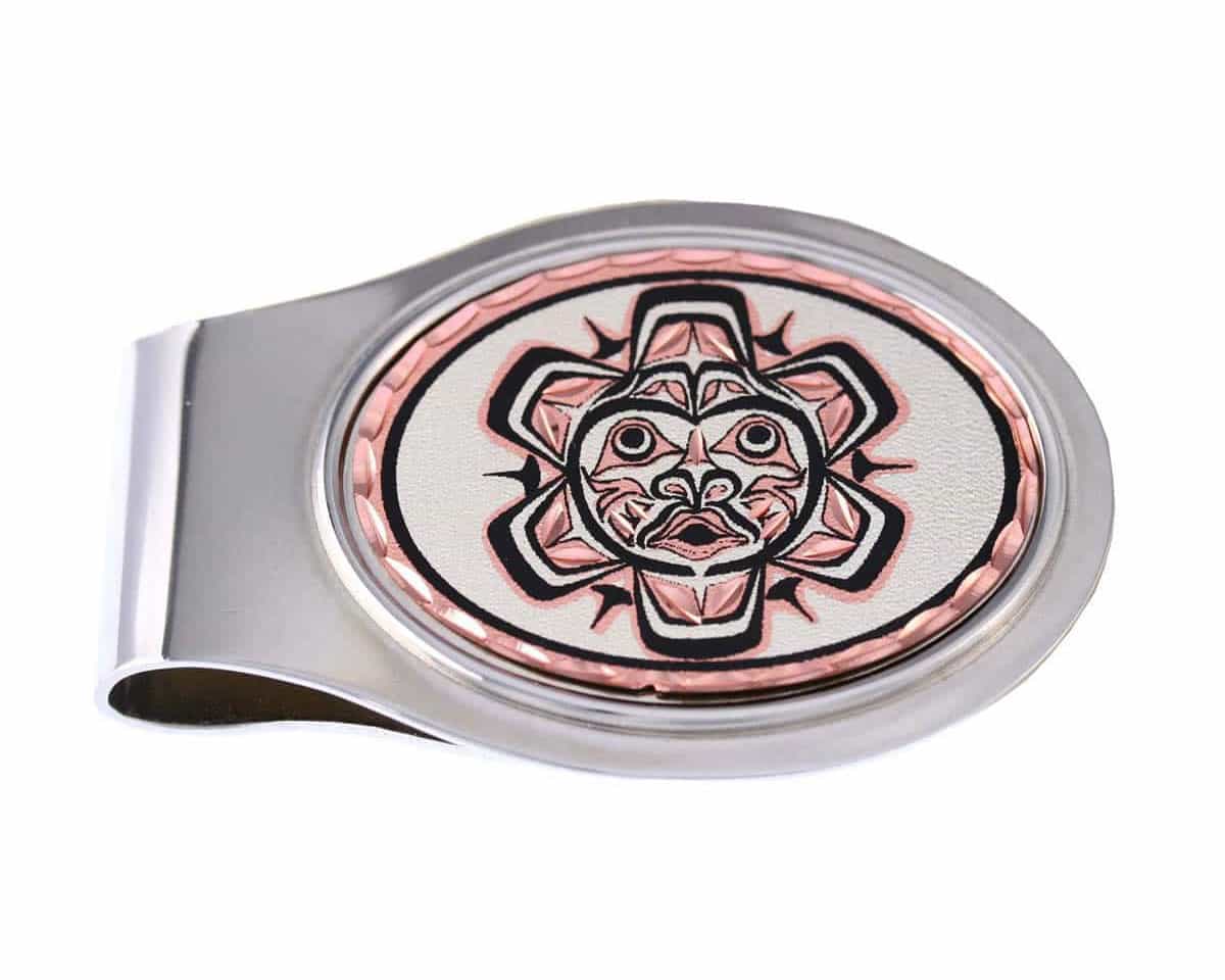 Native Sun Mask Money Clip, Unique Copper Handmade Gifts