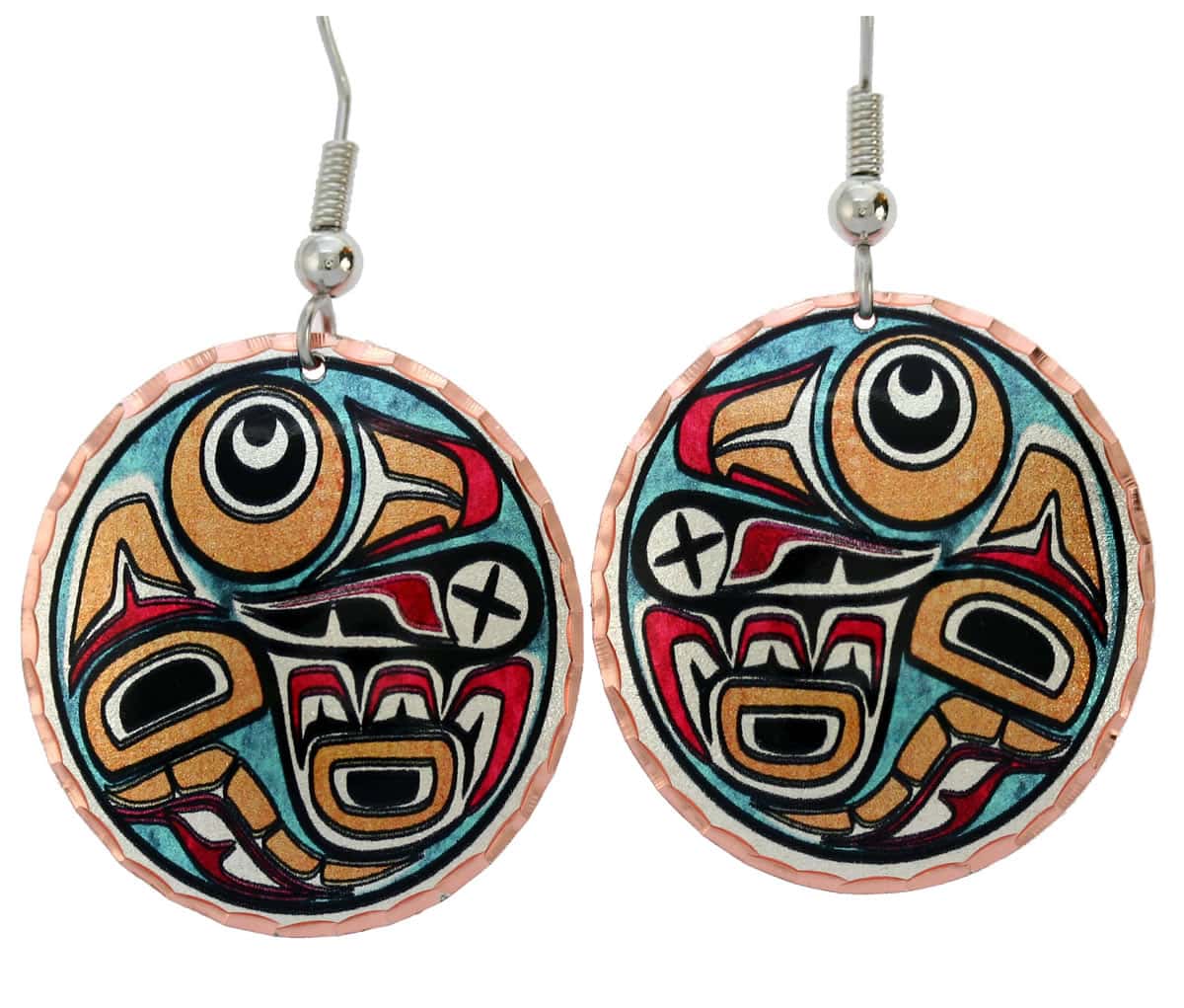 Native Love Birds Earrings, Buy Handmade Northwest Native Earrings
