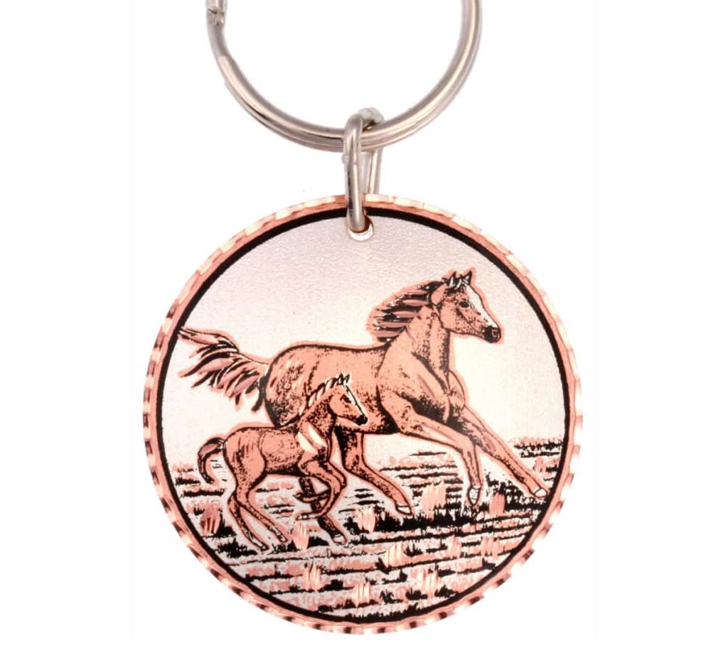 Horse & Foal Keychain, Buy Unique Key Chains, Copper Gifts