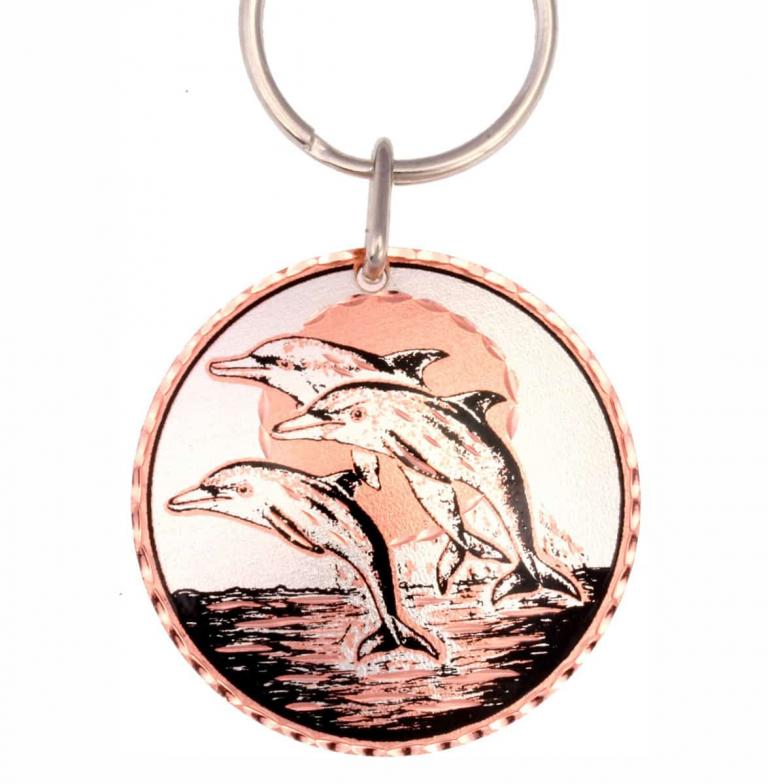 Dolphin Keychain, Unique Key Chains, Handmade Copper Gifts