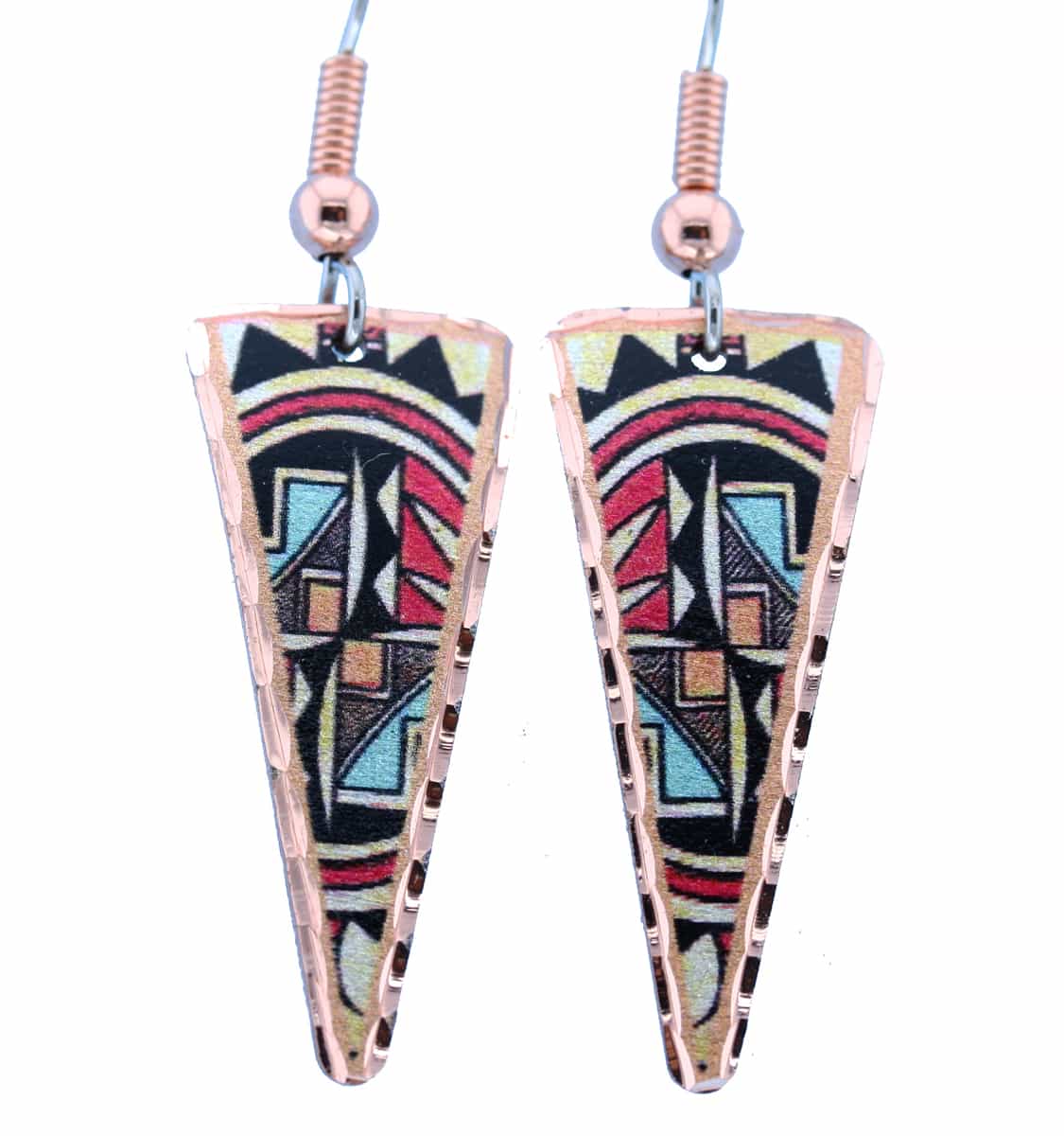Southwest Native Earrings, Chic Copper Native American Earrings