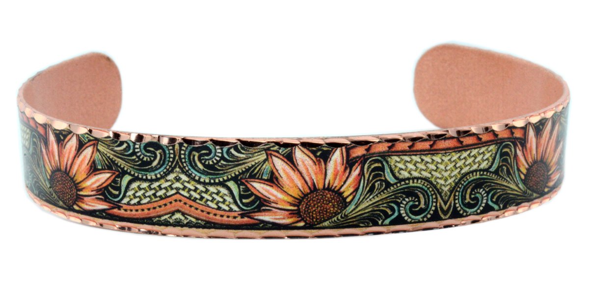 Copper Flower Western Bracelet, Copper Western Bracelets