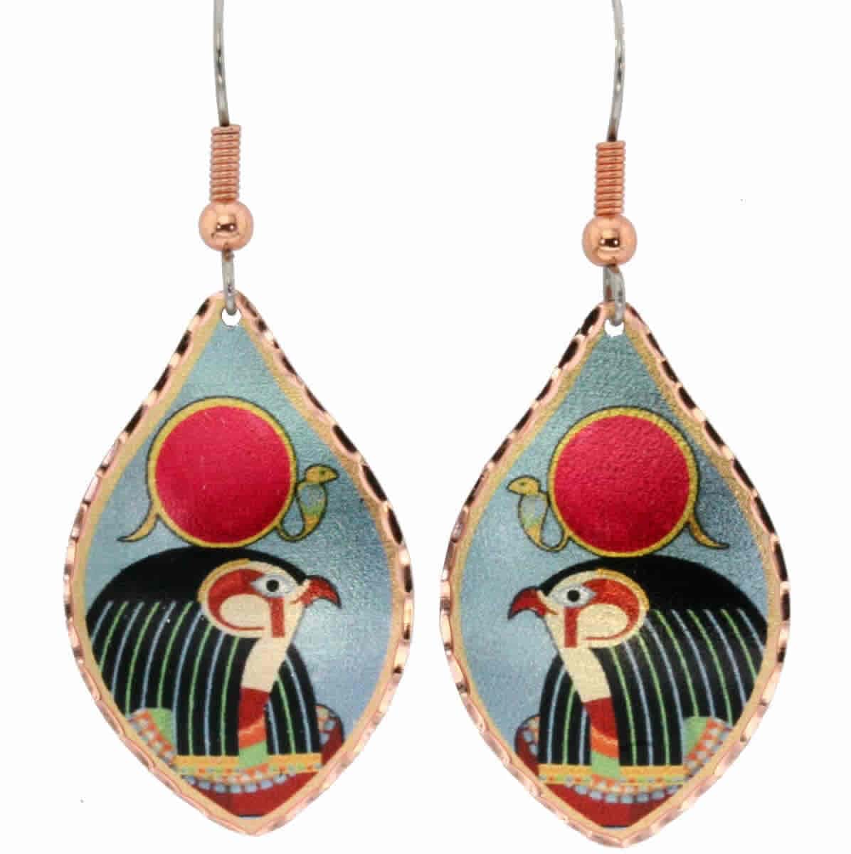 Egyptian Amulet Scarab Earrings, Copper Ancient Egyptian Earrings
