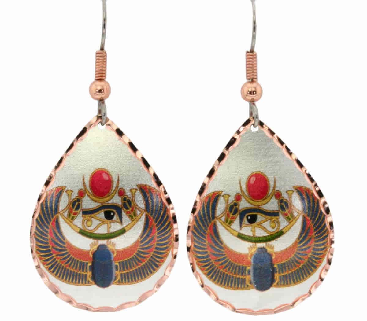 Egyptian Amulet Scarab Earrings, Ancient Egyptian Earrings