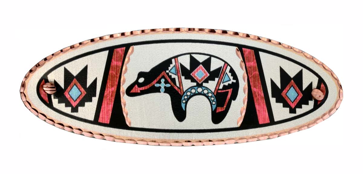 Native Bear Hair Clip, Copper Southwestern Bear Barrettes